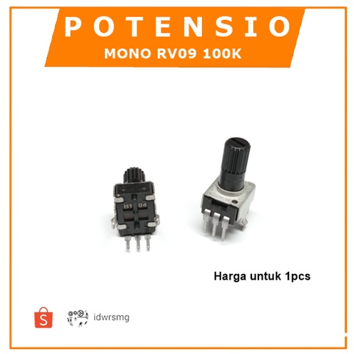 Jual Potensiometer RV09 100K potensio 100 Kilo hitam | Shopee Indonesia
