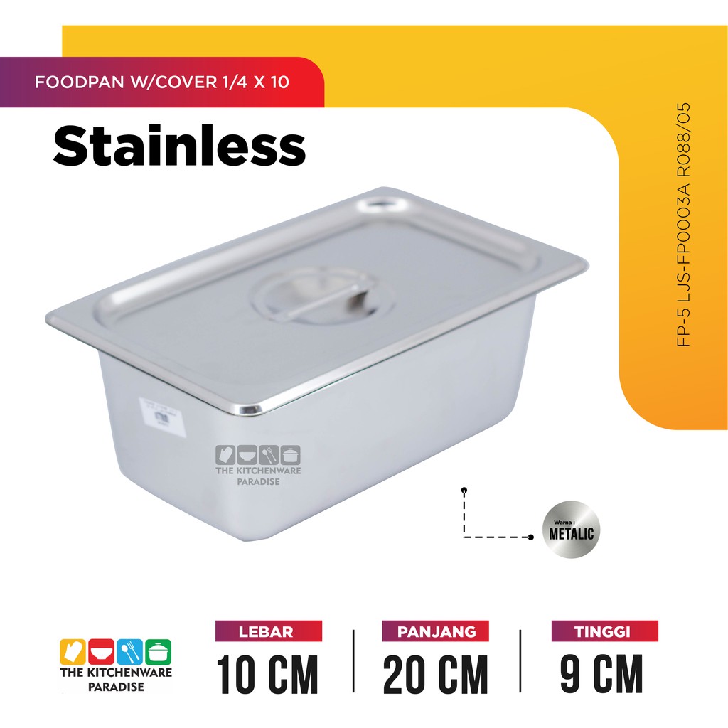 Jual FOOD PAN DENGAN TUTUP UKURAN 20X10X9 CM | Shopee Indonesia