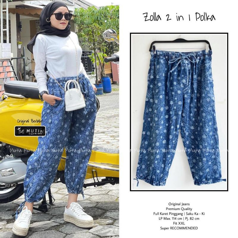 Jual CELANA PANJANG JEANS ZOLLA 2 IN 1 POLKA BIG SIZE JUMBO ORIGINAL | Shopee Indonesia