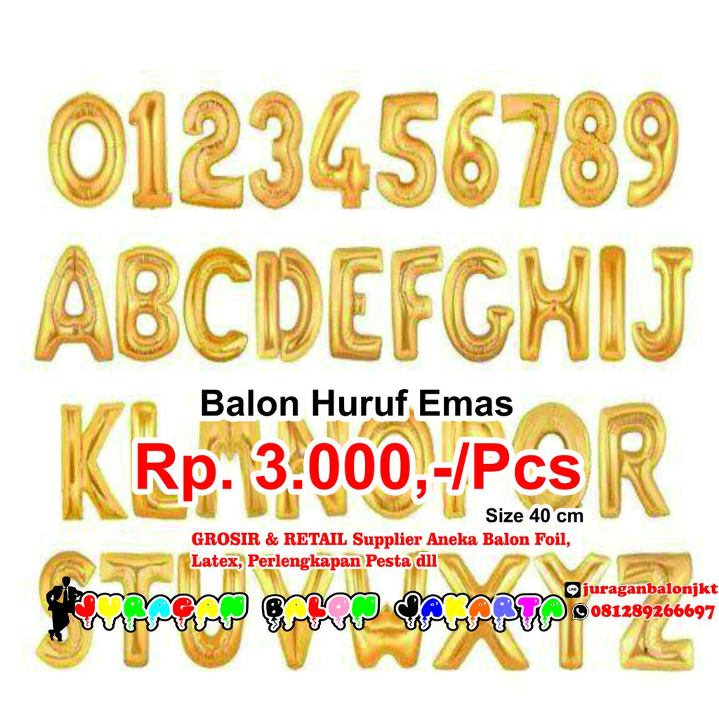Jual Balon Huruf Gold Emas | Shopee Indonesia