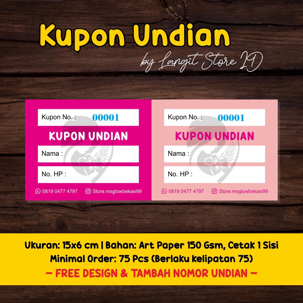 Jual Kupon Undian Berhadiah / Gift Voucher / Kupon Belanja / Door Price ...