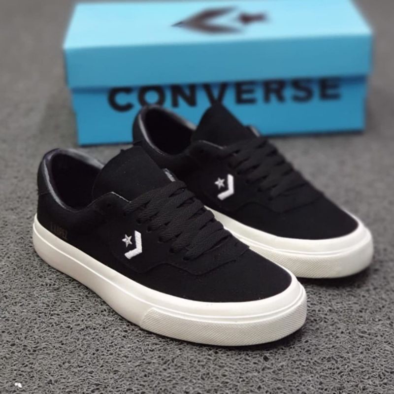 Jual sepatu converse cons louie lopez black white hitam putih | Shopee ...