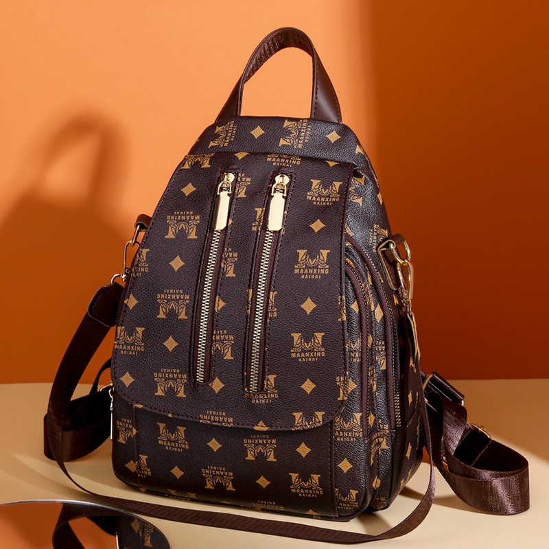 Jual TAS RANSEL WANITA BACKPACK PREMIUM KULIT COKLAT ELLEN SEKOLAH ...