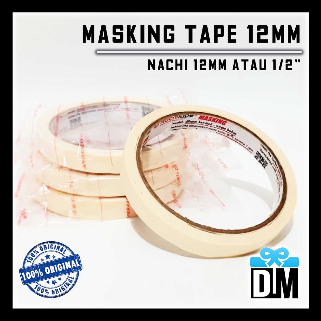 Jual MASKING TAPE 12mm Solasi Lakban Selotip Label Sticker Roll Kertas ...