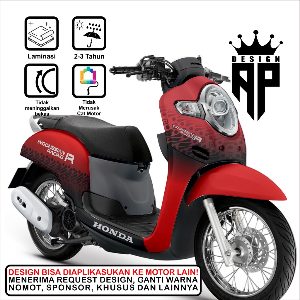 Jual decal sticker scoopy full body FI scopy dekal stiker skopi karbu ...