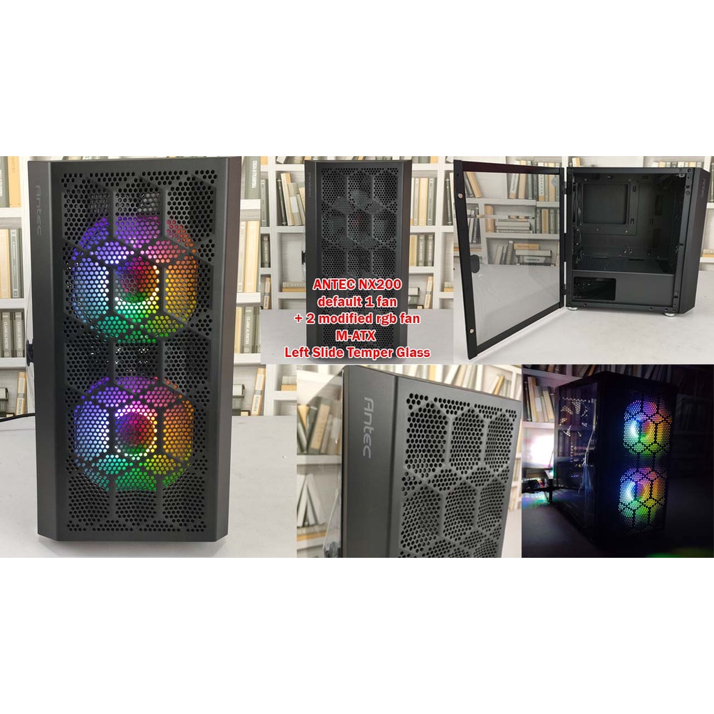 Jual Casing PC Gaming Antec NX200M Left Slide Glass Temper With 3 Fan ...