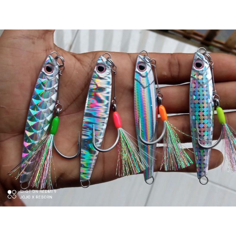 Jual metal jig killer umpan pancing tenggiri plus assist hook KAWAT ...