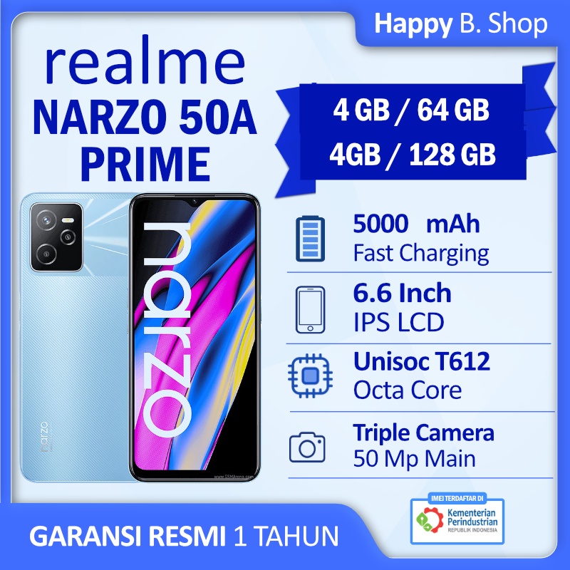 Jual Realme Narzo 50 - 50A - 50A Prime 4/64 - 4/128 Gaming Phone Resmi ...