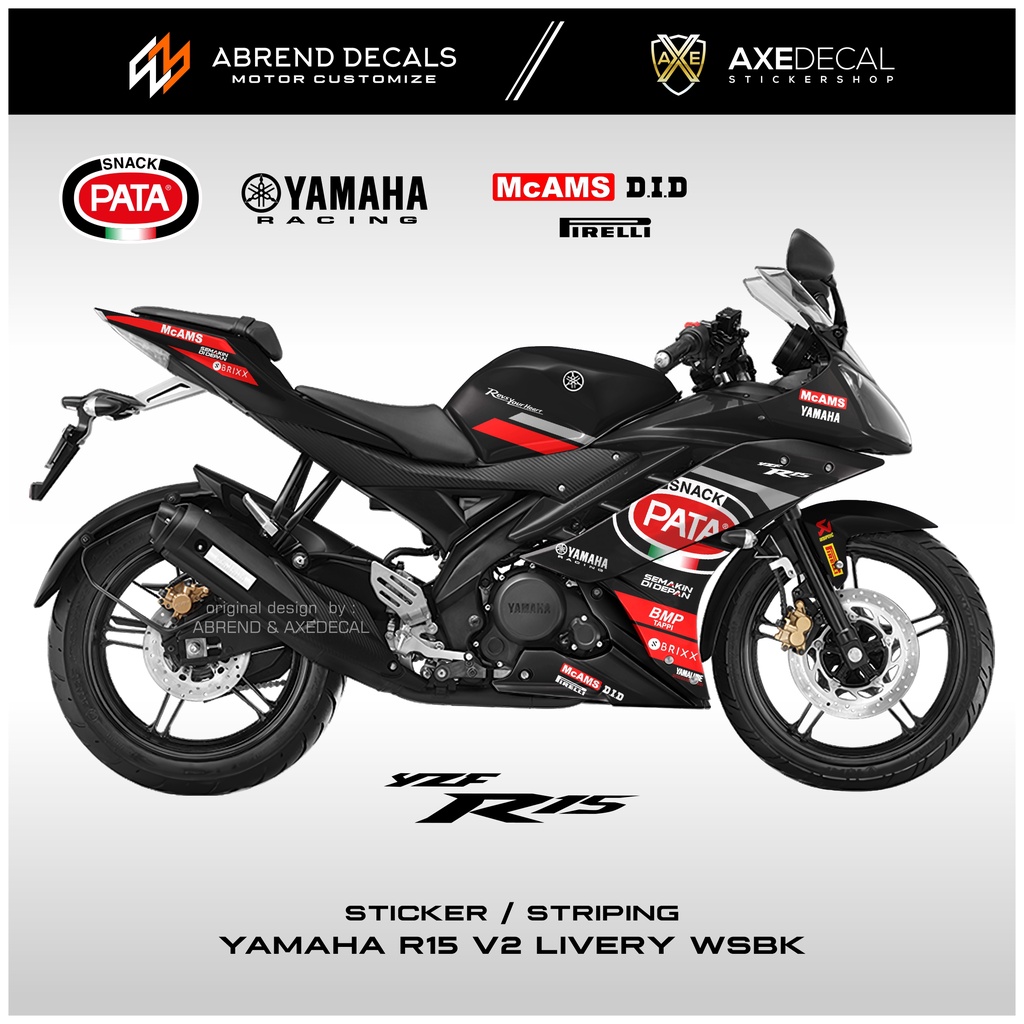 Jual Stiker Striping R15 V2 Livery Team Yamaha WSBK / Sticker Motor ...