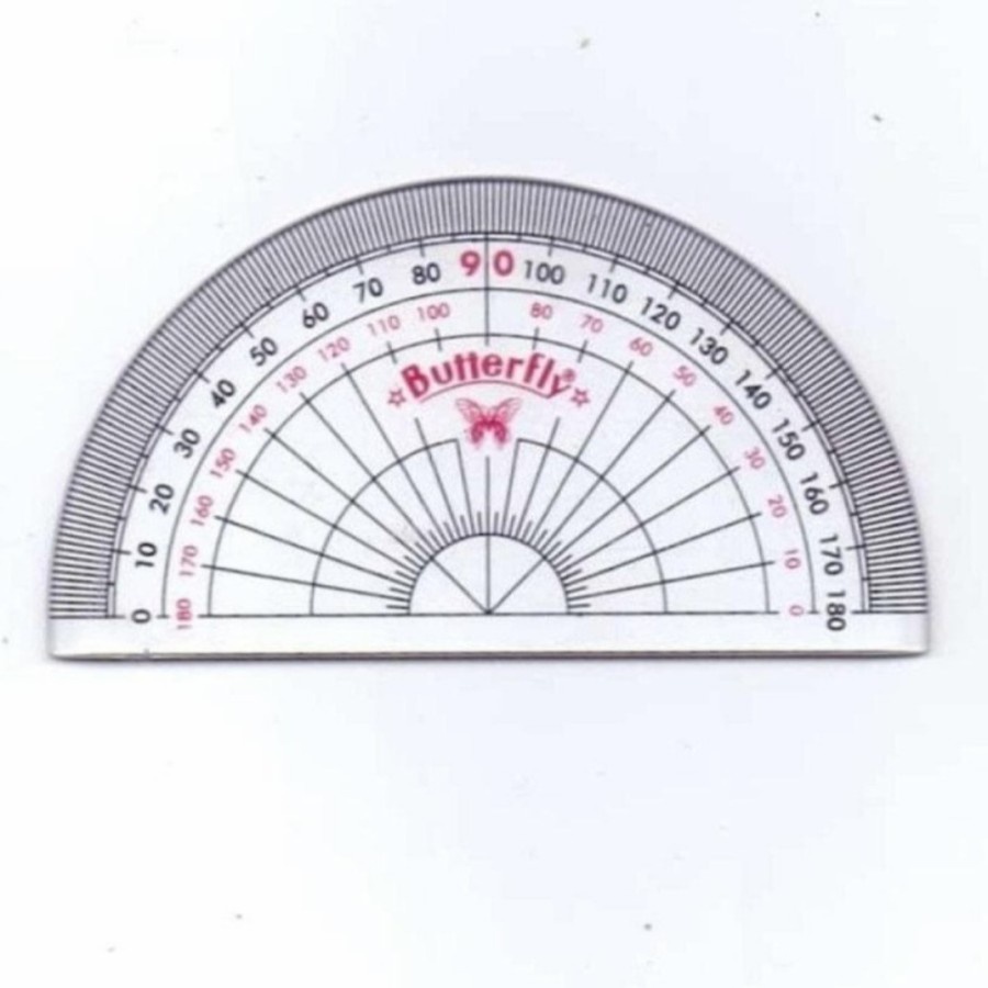Jual Penggaris Busur 180 Derajat BUTTERFLY Transparant Ukuran 15cm ...