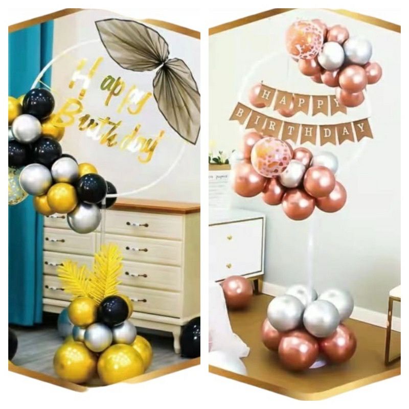 Jual Paket Balon Dekorasi Happy Birthday Banner Standing Ring Bulat ...