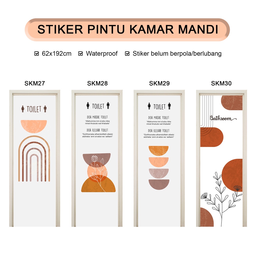Jual Stiker sticker wallpaper pintu toilet kamar mandi bathroom motif ...