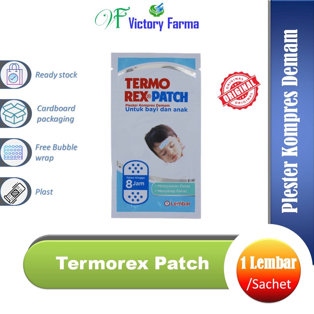Jual Termorex Patch Plester Kompres Demam Untuk Bayi dan Anak Sachet ...