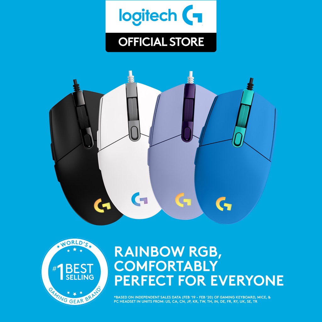 Jual Logitech G203 Mouse Gaming Wired RGB Lightsync with Macro | Shopee ...