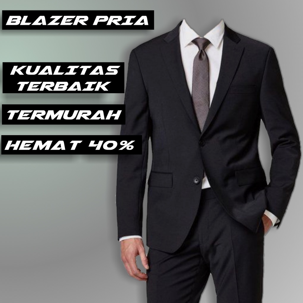 Jual Jas Formal Pria Wanita Kancing Dua Slim Fit Hitam Jas Pria Blazer Jas Formal Casual Blezer ...