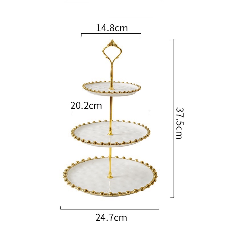 Jual Perla Cake Tier Rak piring kue cupcake bertingkat keramik ulang tahun | Shopee Indonesia