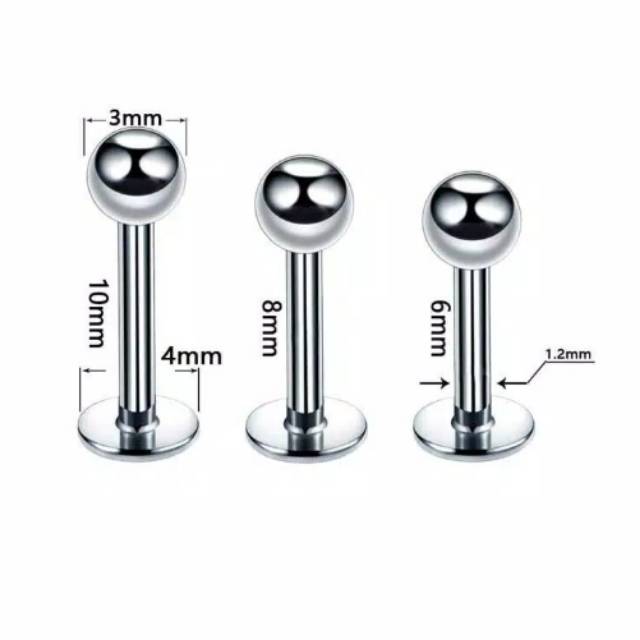 Jual 1PCS / 5PCS Piercing Earring Labret Bawah Bibir Helix Tragus ...