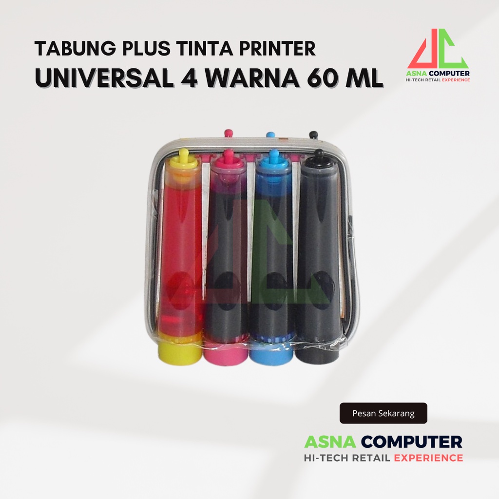 Jual Tabung Infus Plus Tinta CMYK Inktank Modifikasi Printer Canon HP ...