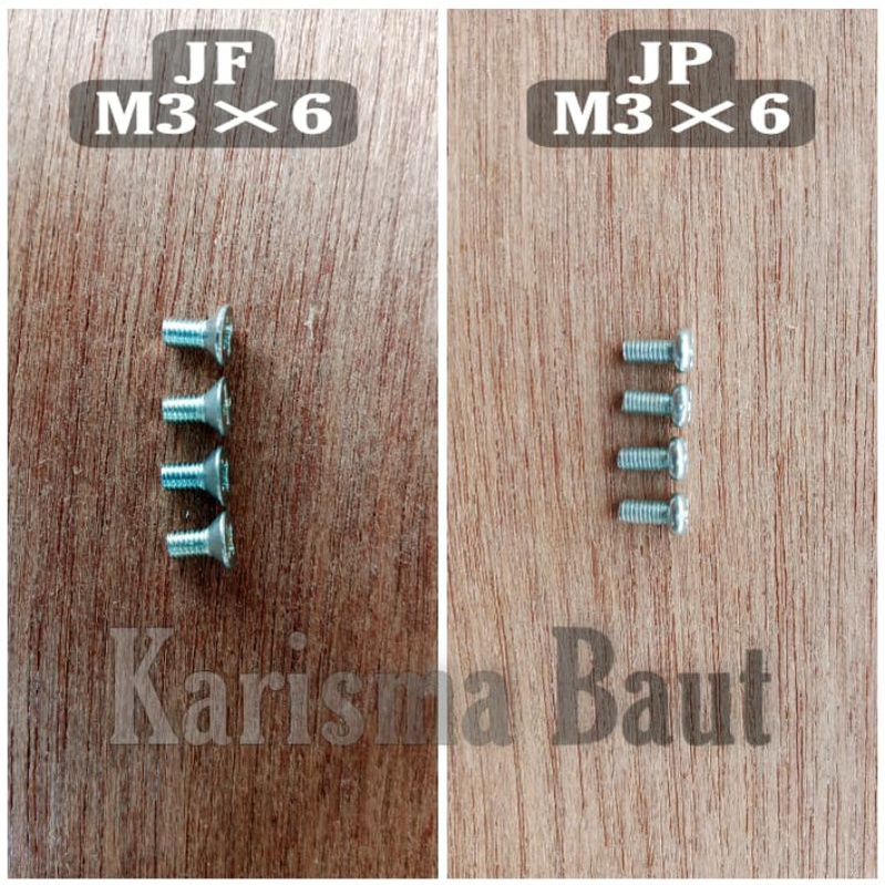 Jual [2pcs] JP M3 x 6 ( baut JP 3x6 ) / JF M3 x 6 ( baut JF 3x6 ...