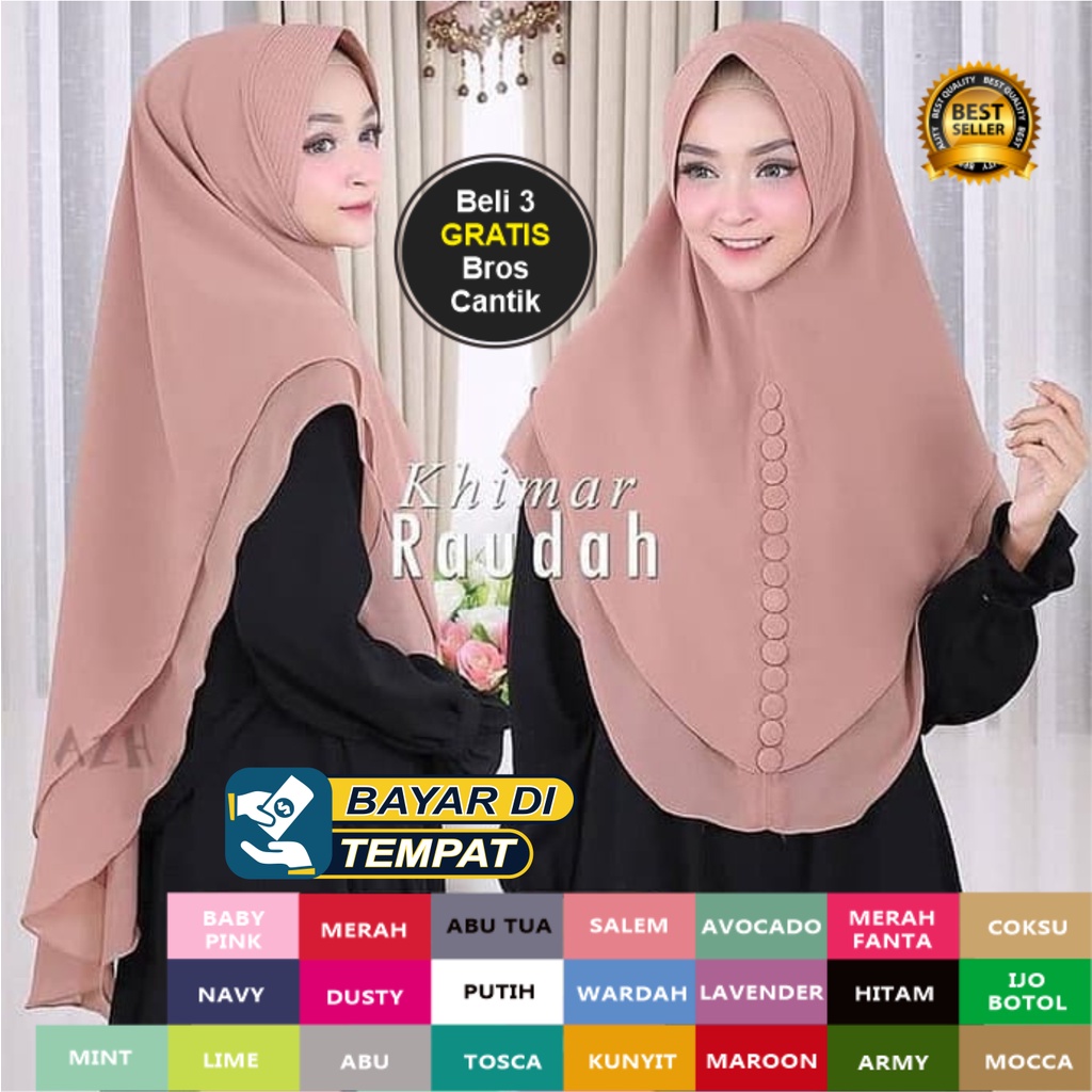 Jual 𝐍𝐀𝐖𝐀𝐇𝐈𝐉𝐀𝐁 - KHIMAR RAUDAH TIPIS 2 LAYER LEMBUT RINGAN 70X110 ...