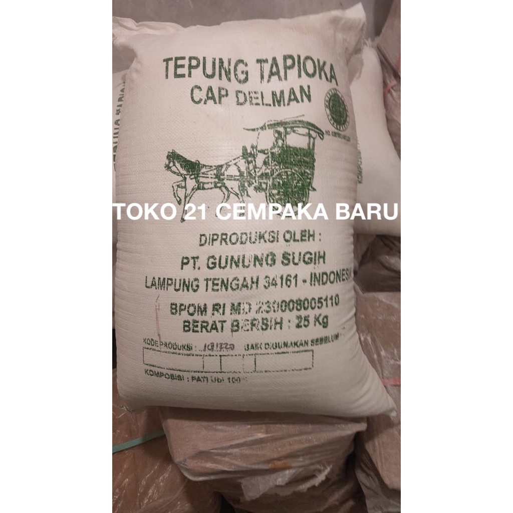 Jual Tepung Tapioka Cap DELMAN 1 KARUNG isi 25 KG | Sagu Delman 25KG ...