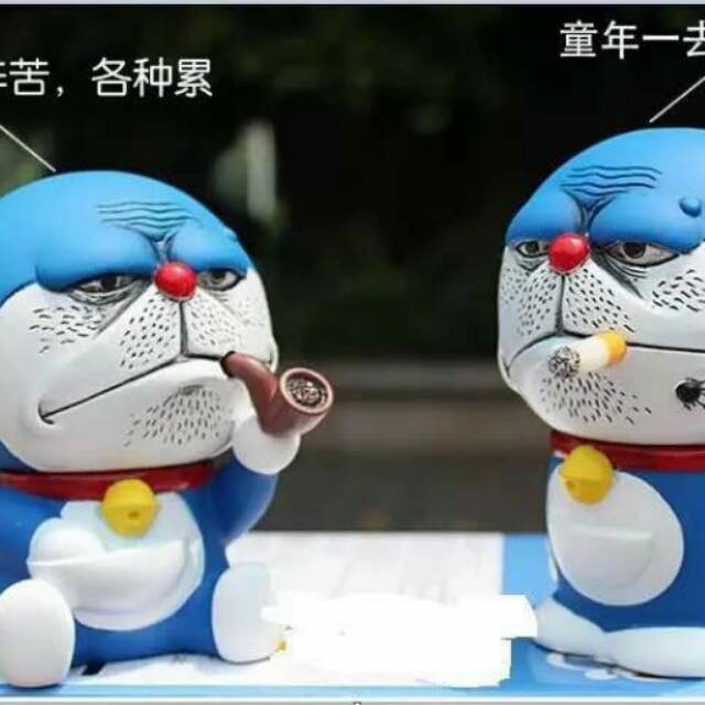 Jual Doraemon mafia action figure smoking pajangan pvc anime japan ...