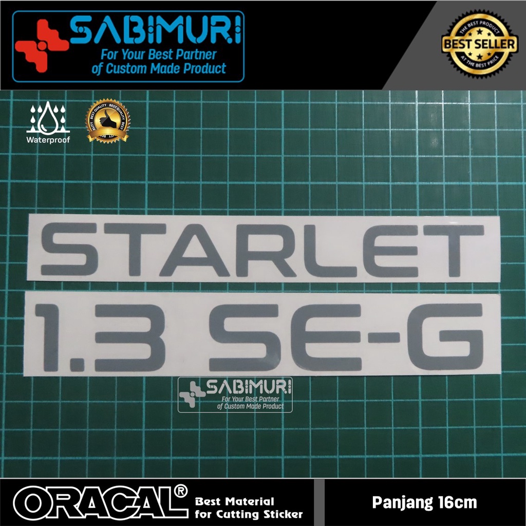 Jual Cutting Sticker Stiker Bagasi Toyota Starlet 1.3 SEG | Shopee ...