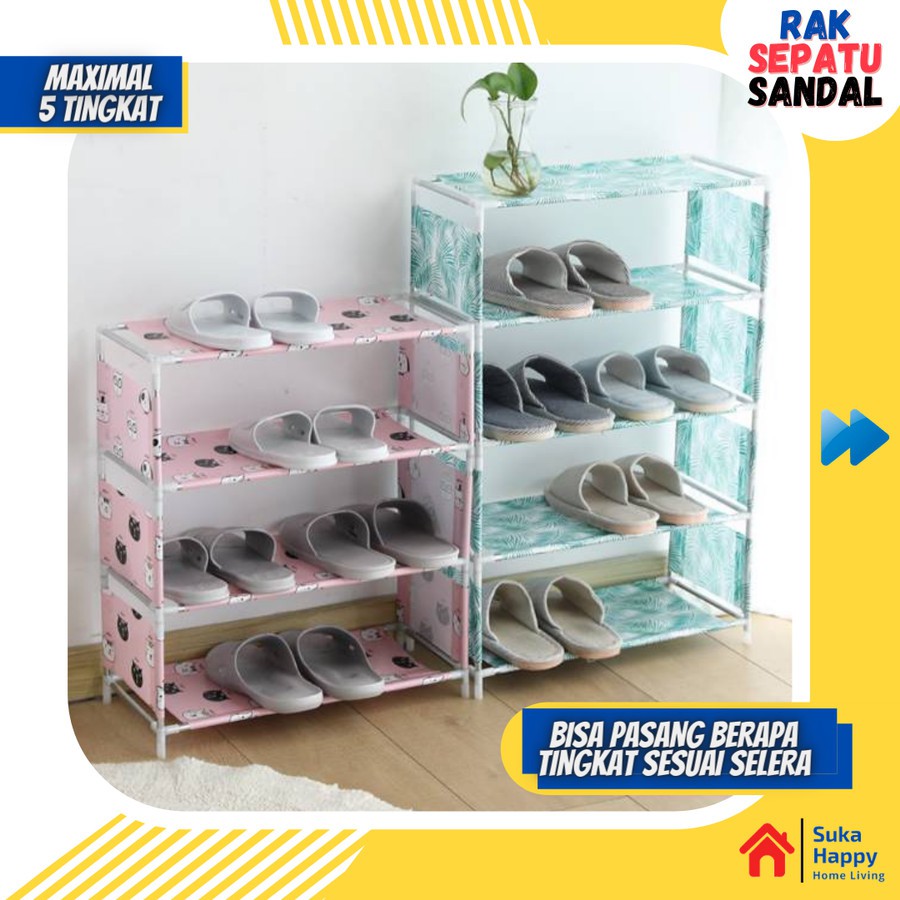 Jual Rak Sepatu Sandal susun Lemari Tempat Sepatu sandal 5 susun besi ...