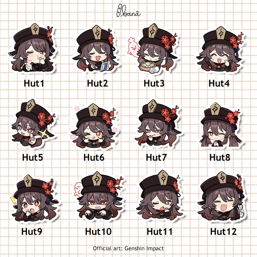 Jual Stiker Genshin Impact HUTAO Sticker Anime Vinyl Waterproof Bijian ...
