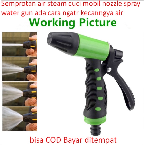 Jual Semprotan air steam cuci mobil nozzle spray water gun ada cara ...