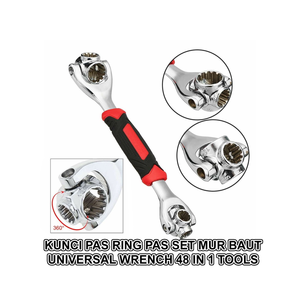 Jual KUNCI PAS RING PAS SET MUR BAUT UNIVERSAL WRENCH 48 IN 1 TOOLS ...