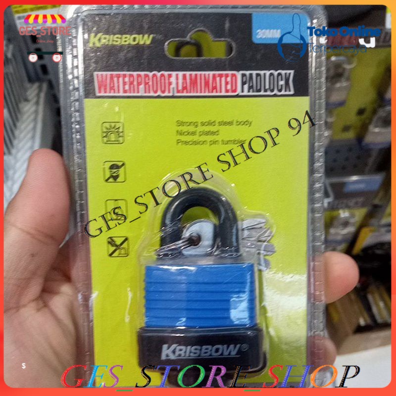 Jual Krisbow Gembok Tahan Air Waterproof Short Beam 30 mm | Shopee ...