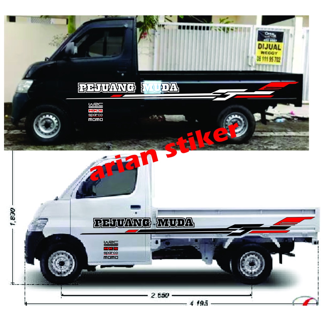 Jual cutting sticker mobil pick up grand max carry futura APV desain ...