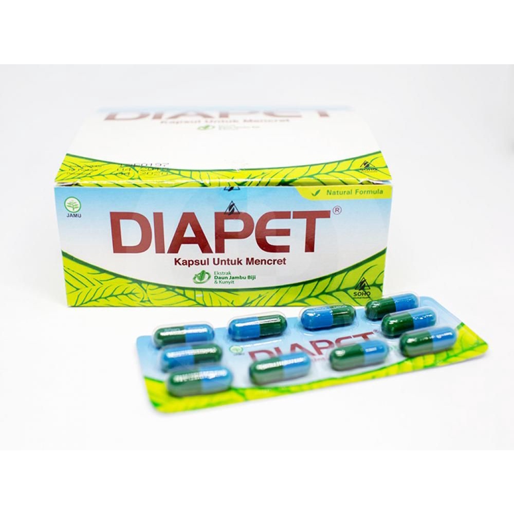 Jual DIAPET KAPSUL PER STRIP ISI 10 KAPSUL KAPSUL HERBAL ANTIDIARE ...