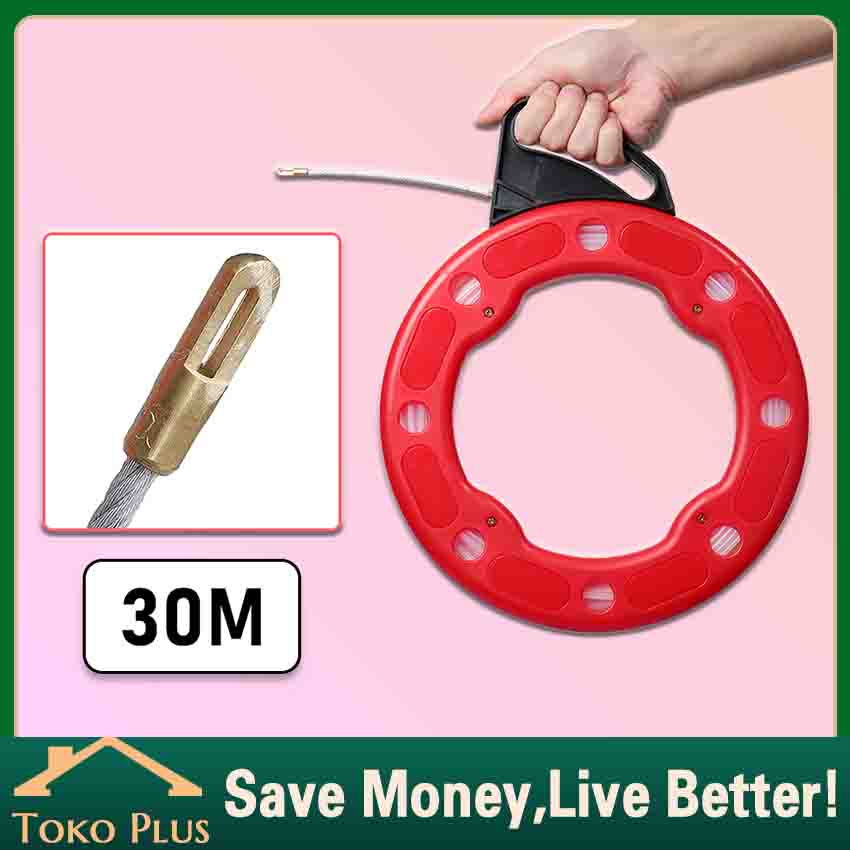 Jual 30M Cable Puller Fiberglass Fish Tape Reel Puller Conductive ...