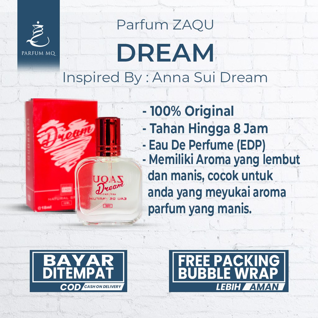 Jual Parfum Best Seller Zaqu Dream 18 ml Eau De Parfum Wanita Original ...