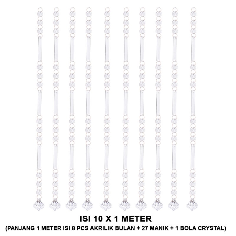 Jual EELIC TMM-PP1M Isi 10 PCS hiasan tirai manik-manik bentuk persegi ...