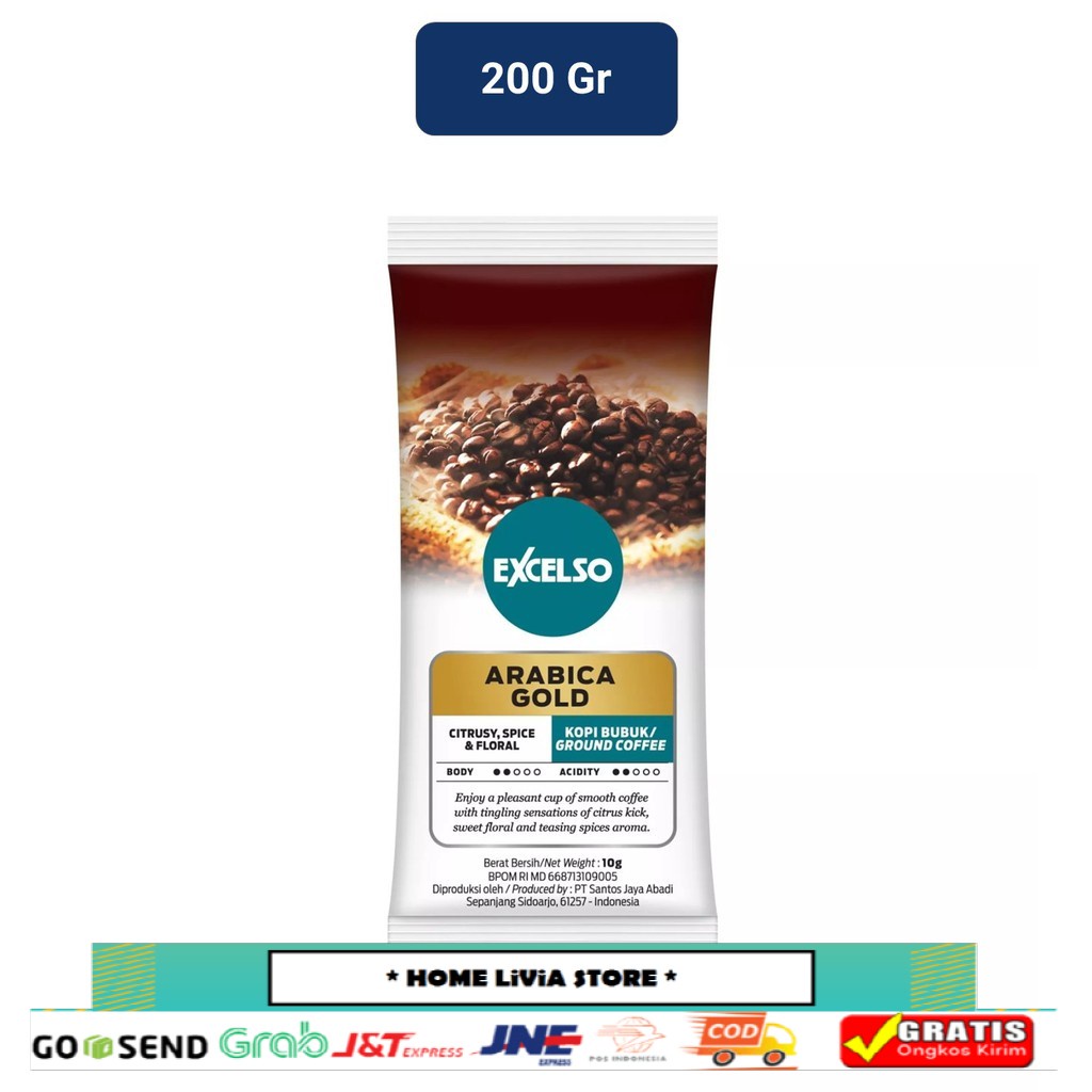 Jual Excelso Arabica Gold Bubuk Kopi 200 gr | Shopee Indonesia