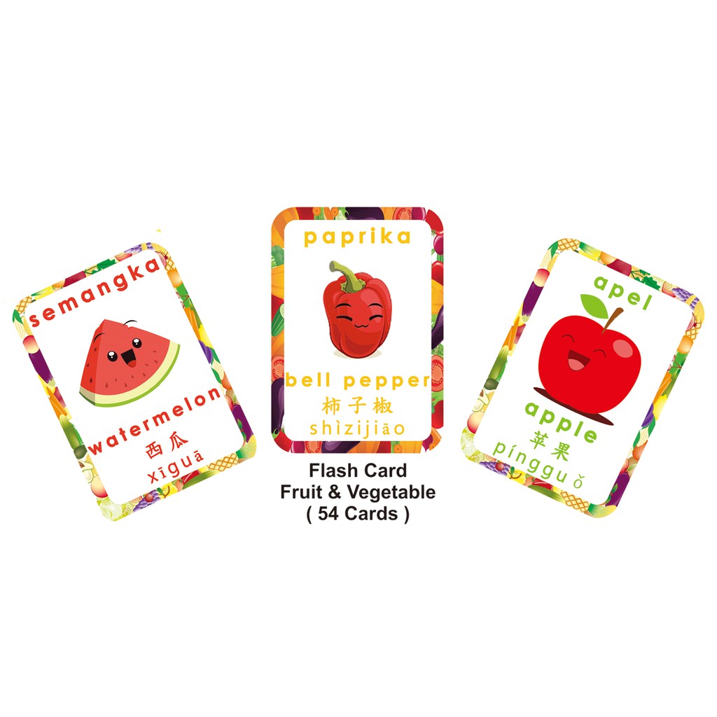 Jual FLASH CARD FRUIT & VEGETABLE / KARTU BELAJAR BAYI & ANAK BUAH DAN ...