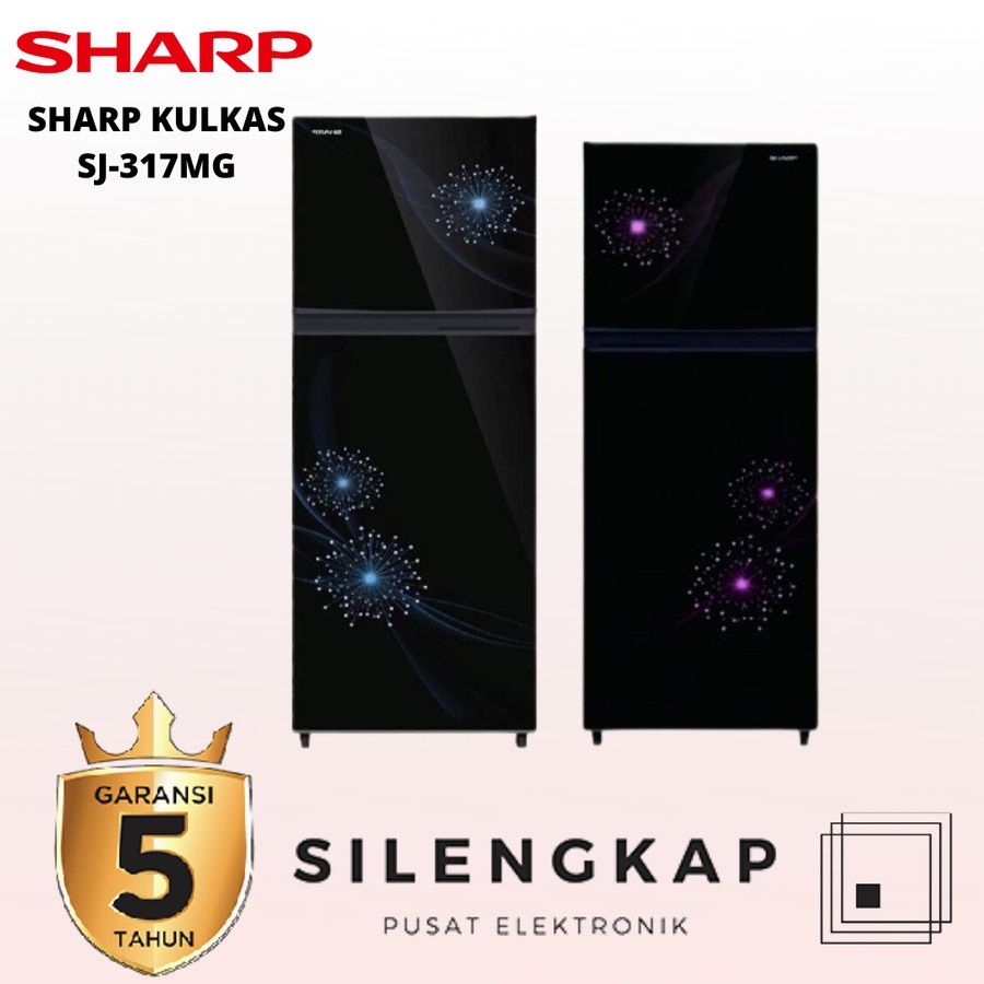 Jual Kulkas 2 Pintu Sharp SJX 317 MG DB/DP 256 Liter Tingi 163cm Shine Door | Shopee Indonesia