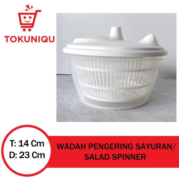Jual Wadah Pengering Sayuran Penyaji Salad Model Putar Salad Spinner ...