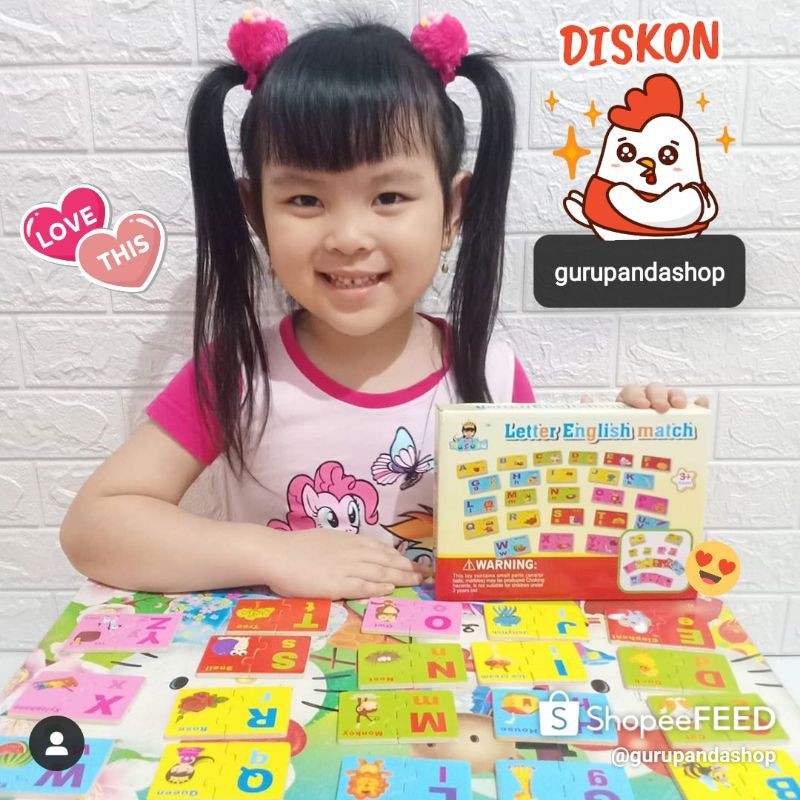 Jual Mainan Edukasi Puzzle Letter English Match Alphabeth Huruf abc ...