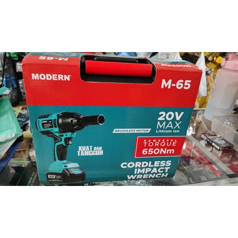 Jual Impact wrench cordless MODERN M65 20V alat buka baut battery ...