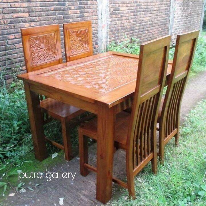 Jual Meja makan minimalis balero 4 kursi / Kursi Makan Kayu Jati / Furniture jati jepara / Putra ...