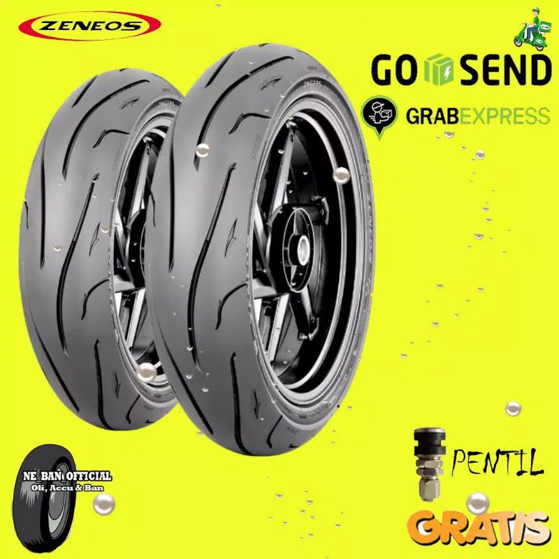 Jual PAKET BAN MOTOR SEPASANG ZENEOS ZN62 90/80 & 120/70 RING 17 TUBELESS | Shopee Indonesia