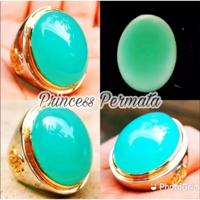 Jual Cincin Natural Batu Akik Bacan Doko Palamea Bacan Bluish Green ...