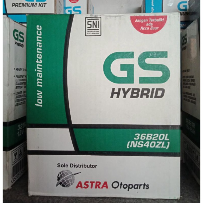 Jual AKI MOBIL BATTERY GS ASTRA HYBRID NS 40 ZL 36B20L 12V - 35 AH ...