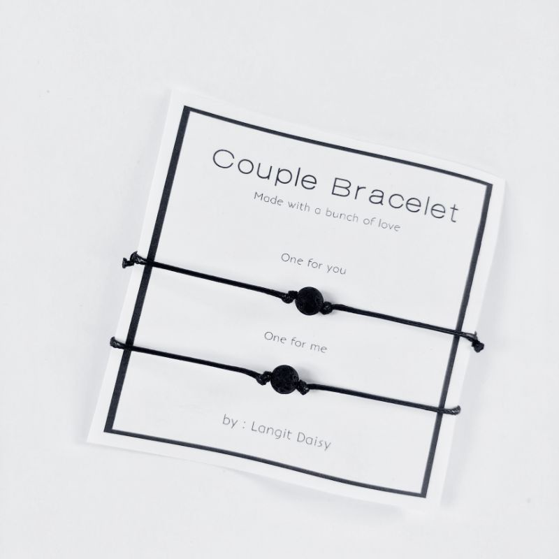 Jual Gelang Pasangan Couple Manik Batu Lava | Gelang Tali Super Tipis ...