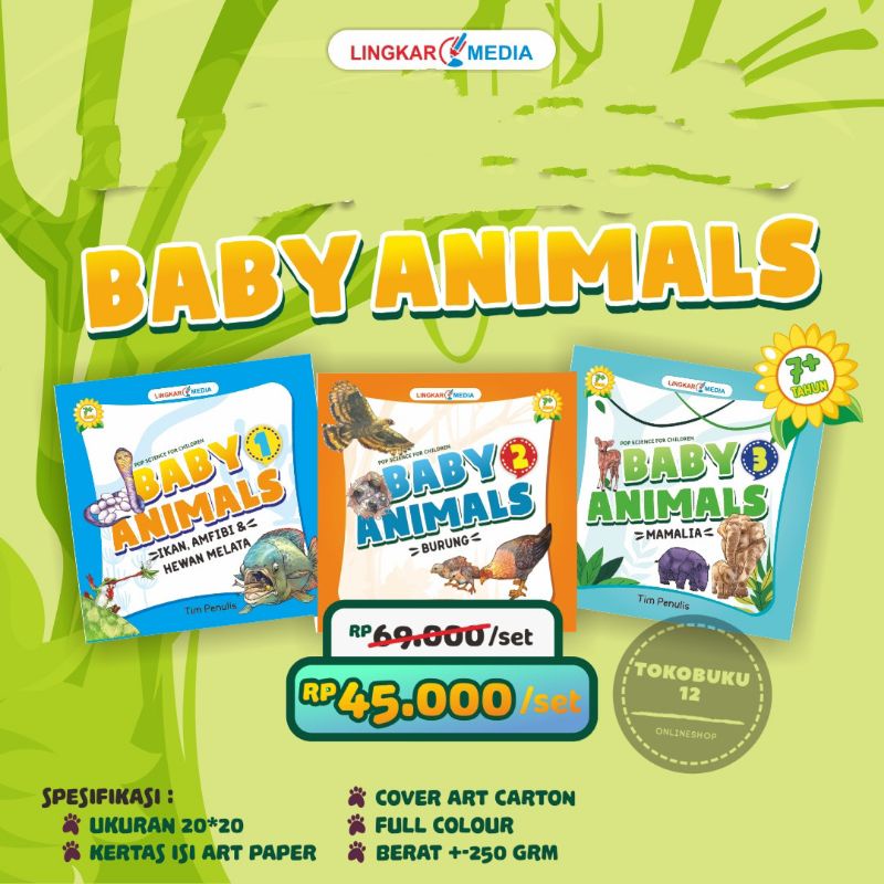 Jual Buku Cerita Baby Animals Ikan Burung Mamalia Paket 3 Buku (LM ...