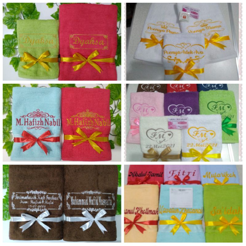 Jual HANDUK BORDIR Bordiran Nama Handuk Bordir Custom | Shopee Indonesia